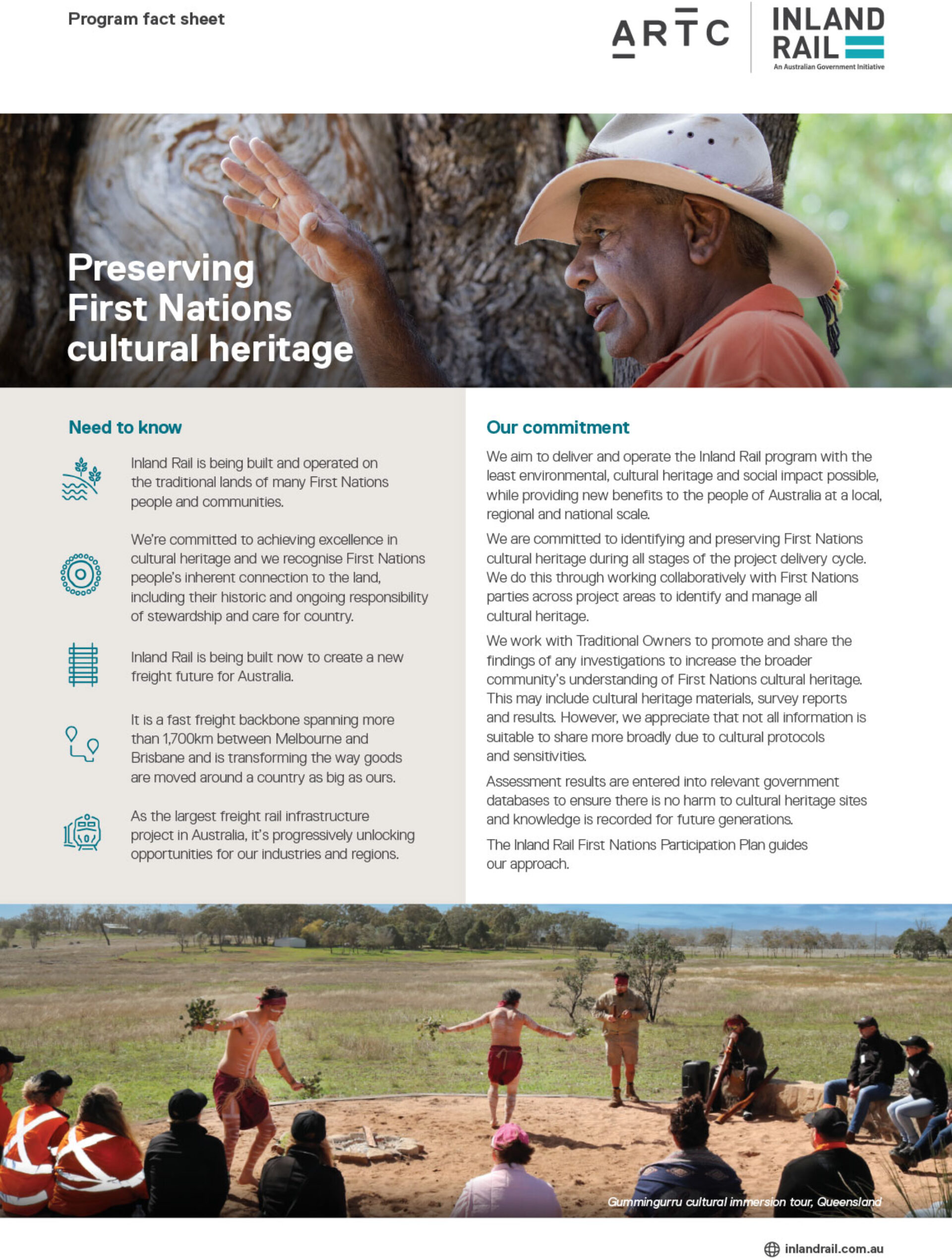 Preserving First Nations cultural heritage fact sheet - Inland Rail
