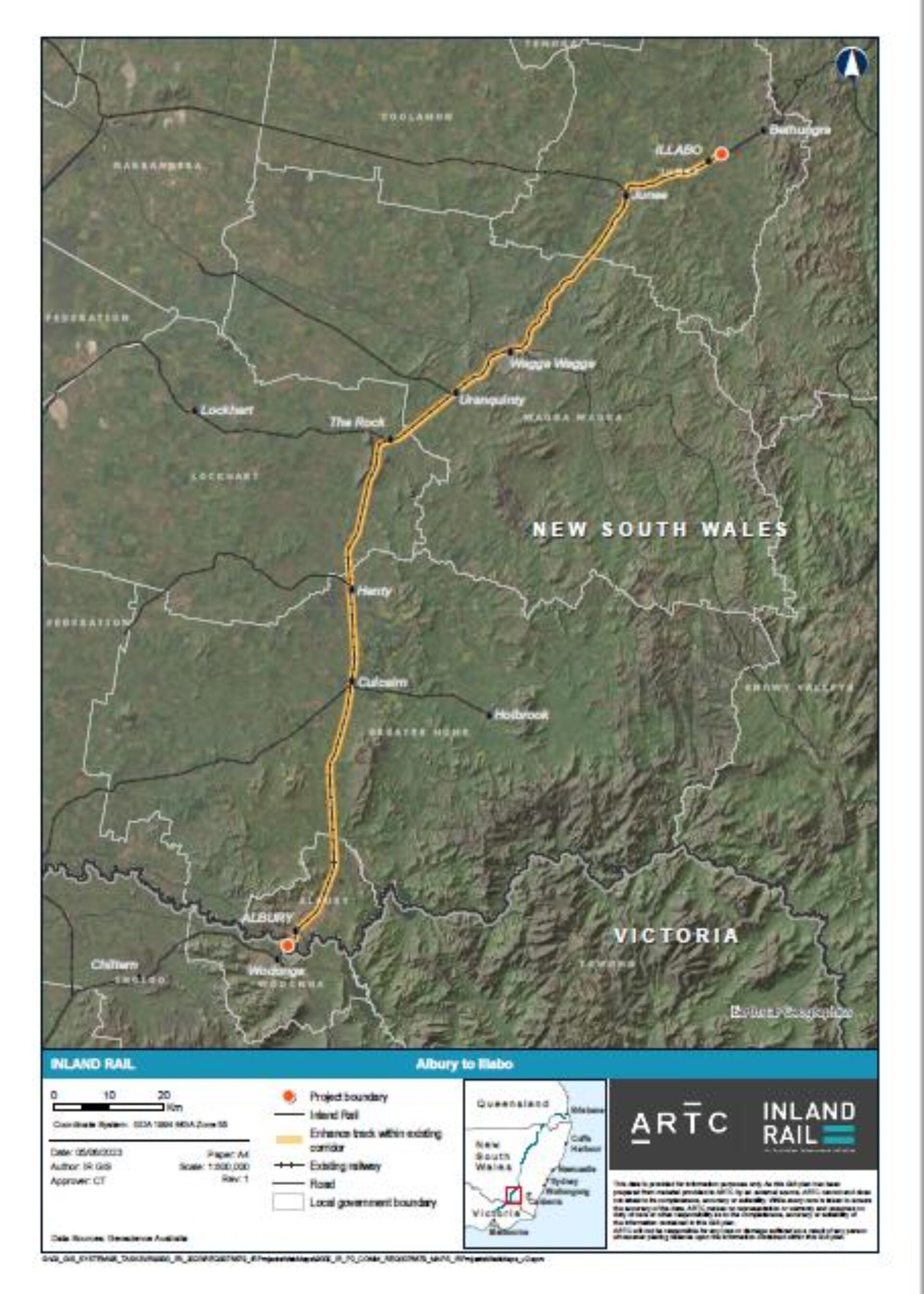 Albury to Illabo project map - Inland Rail