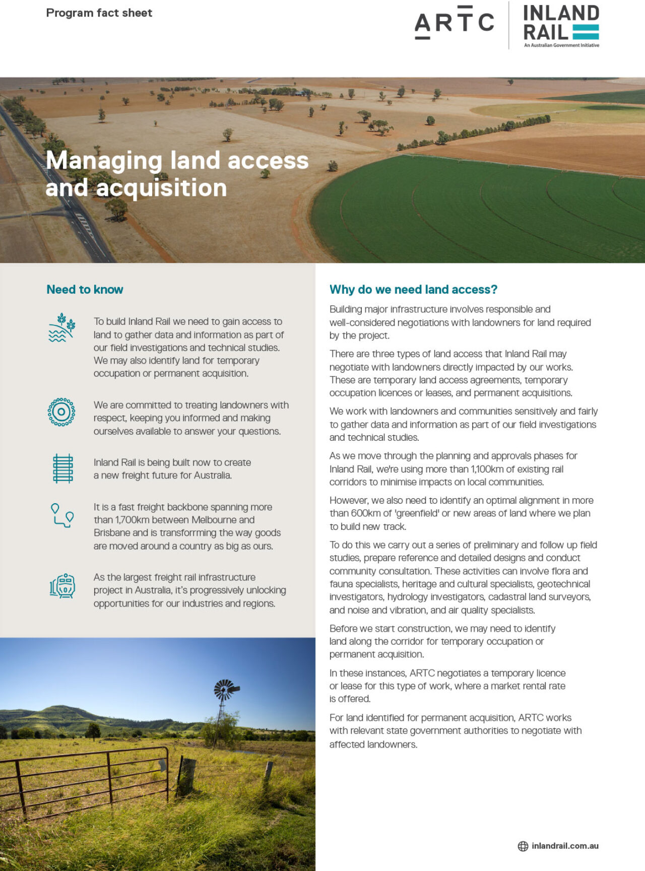 Property Acquisition and Land Access Information - Inland Rail