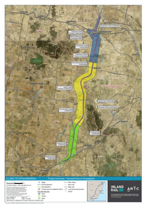 Illabo to Stockinbingal detailed project map - Inland Rail