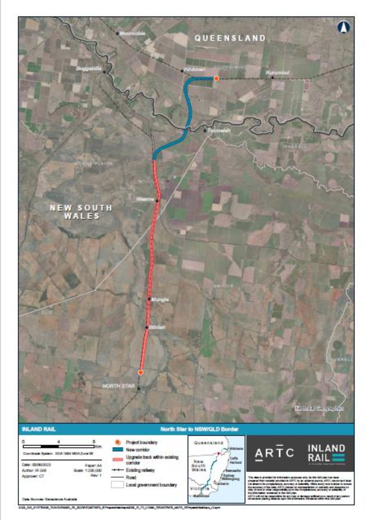 North Star to Border project map - Inland Rail
