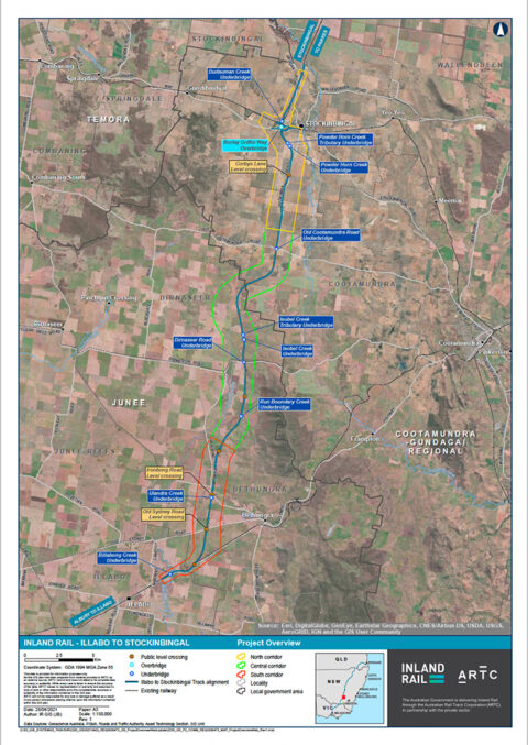 Illabo to Stockinbingal detailed project map - Inland Rail