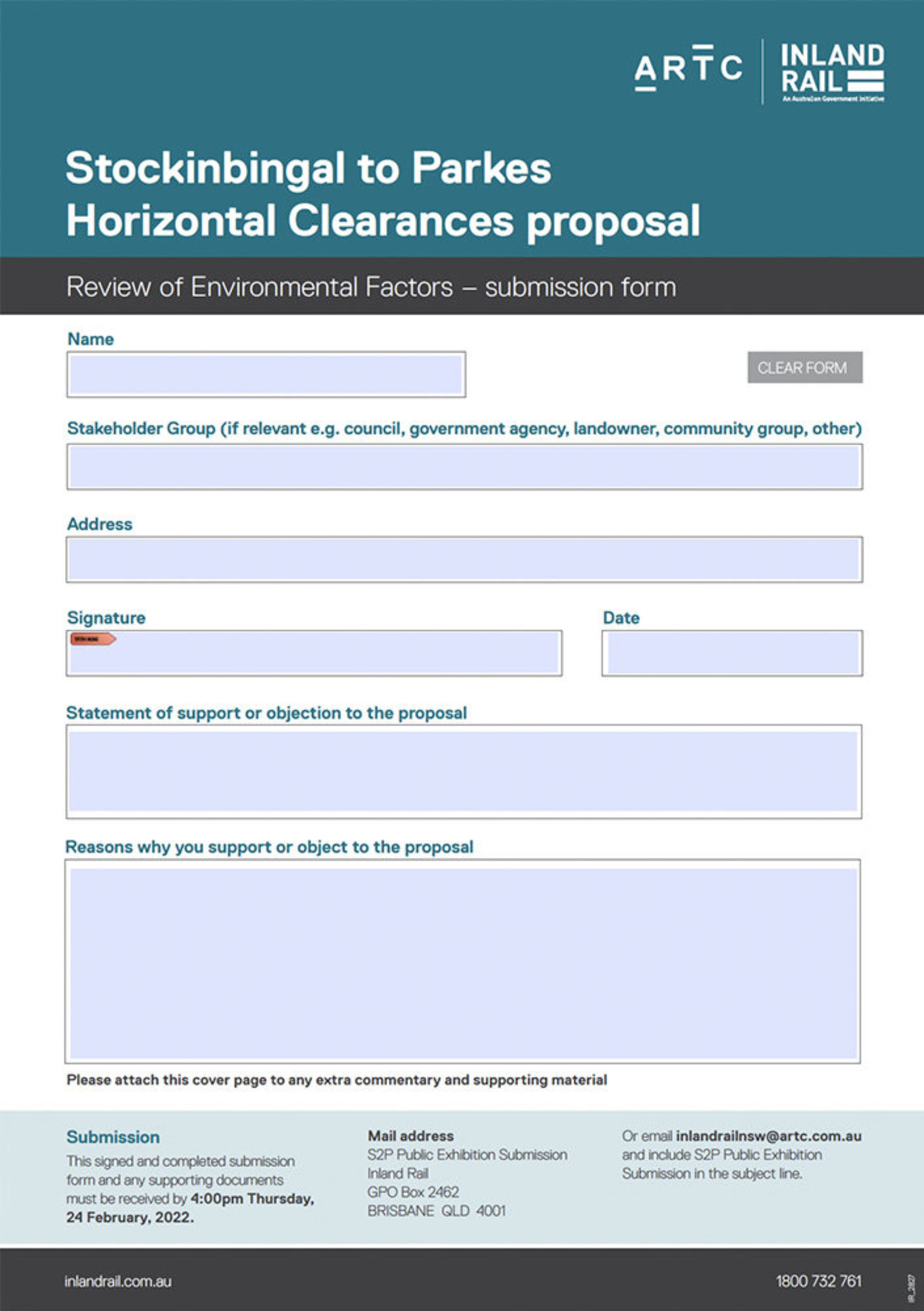 Stockinbingal to Parkes Horizontal Clearances proposal REF submission ...