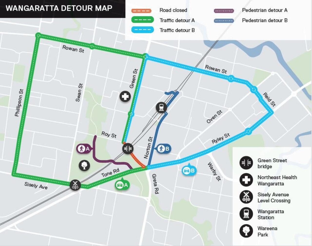 Wangaratta Station precinct works 8-31 January 2024 - Inland Rail