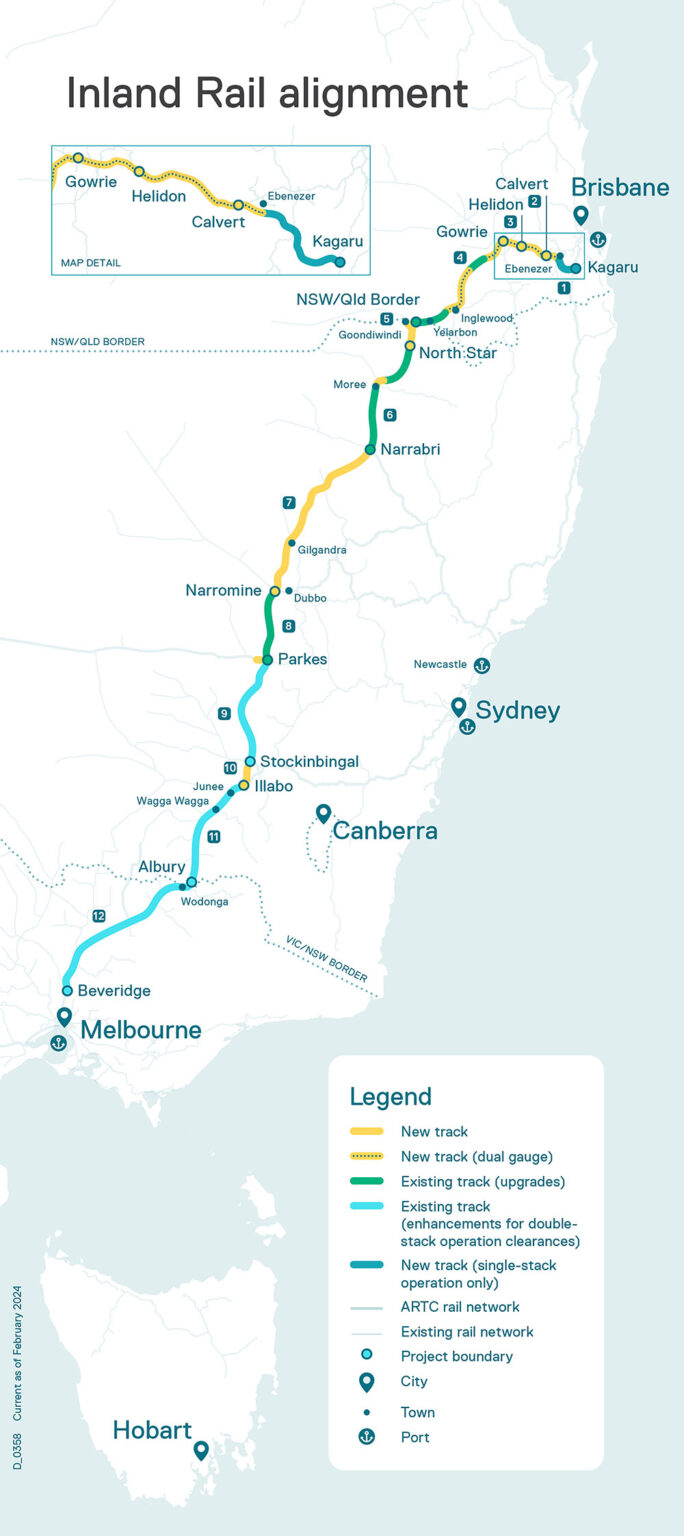 Map of Inland Rail Route - Inland Rail