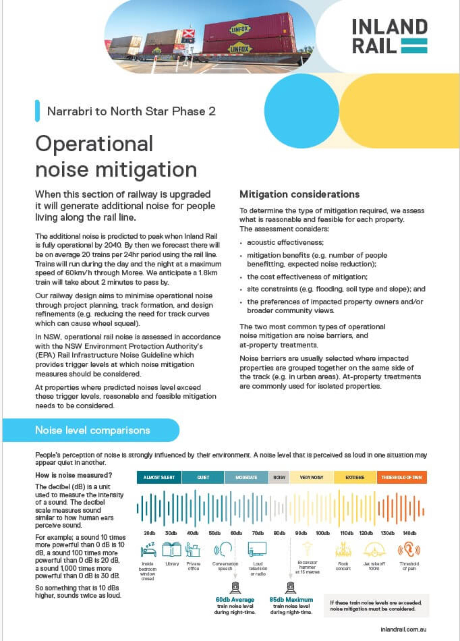 Narrabri to North Star: Operational noise mitigation - Inland Rail