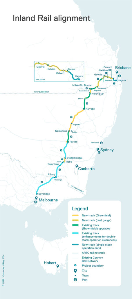 Map of Inland Rail Route - Inland Rail