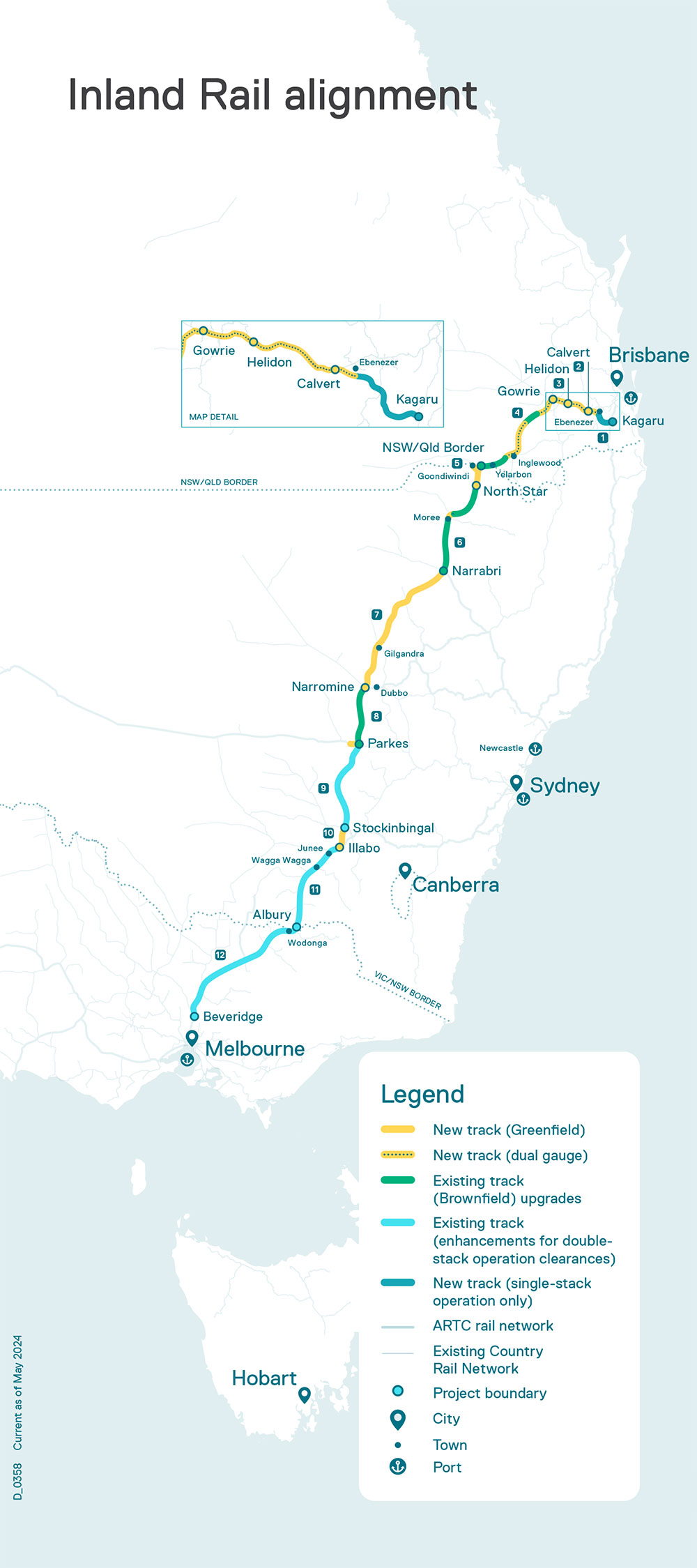 Map of Inland Rail Route - Inland Rail