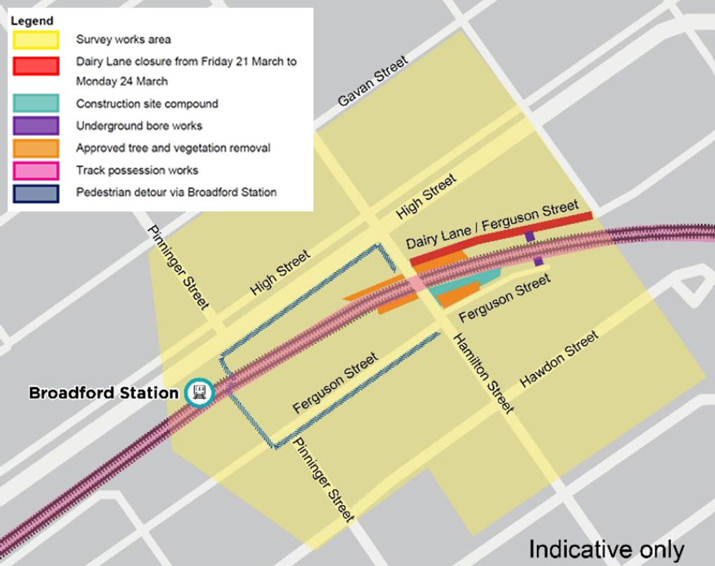 Day and night works, Broadford, March 2025- Inland Rail