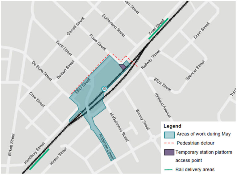 Works: Anderson Street bridge, Euroa, 26 May 2025 - Inland Rail