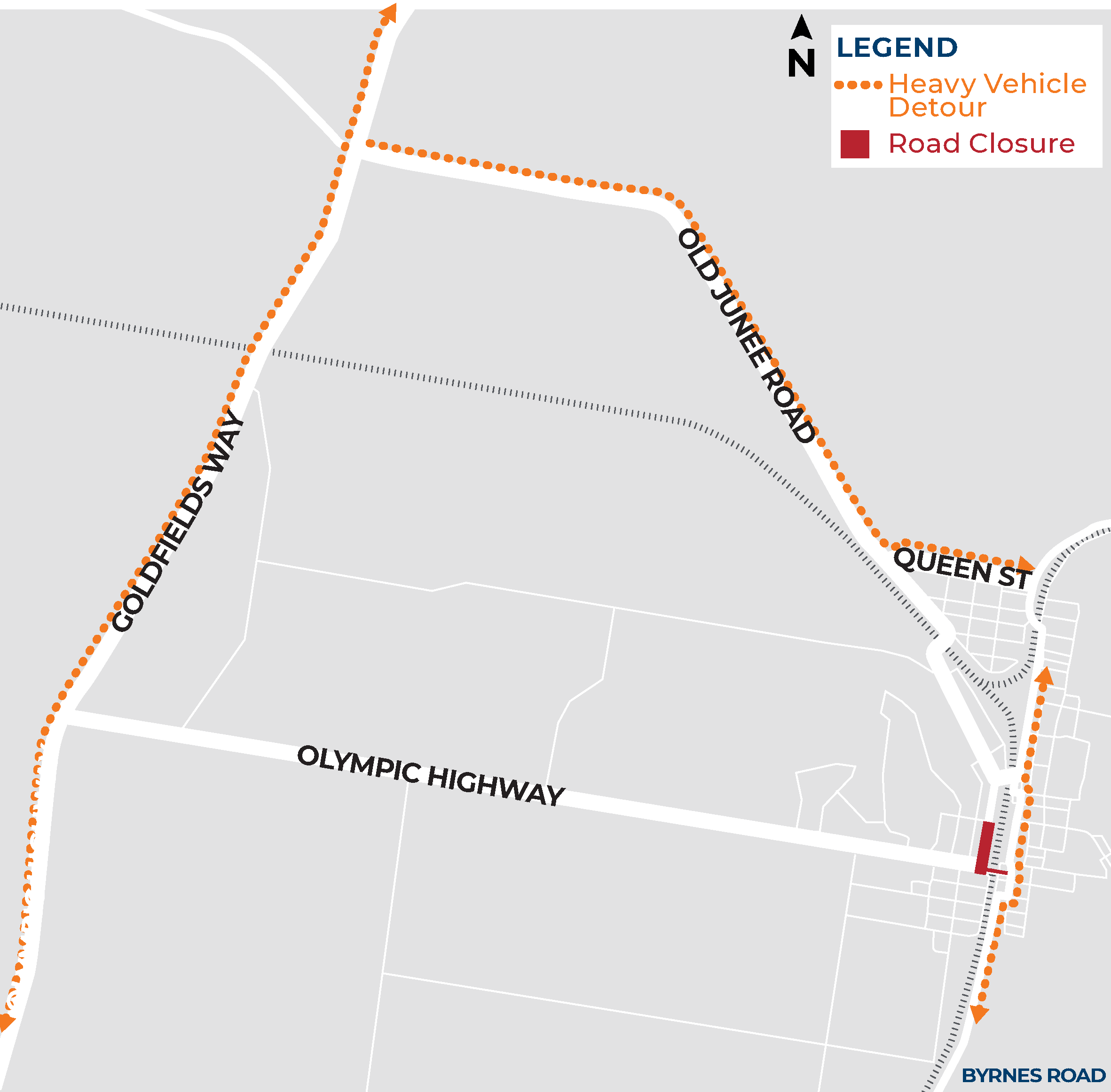 Junee Detours, Traffic Info: Kemp St Bridge Closure - Inland Rail