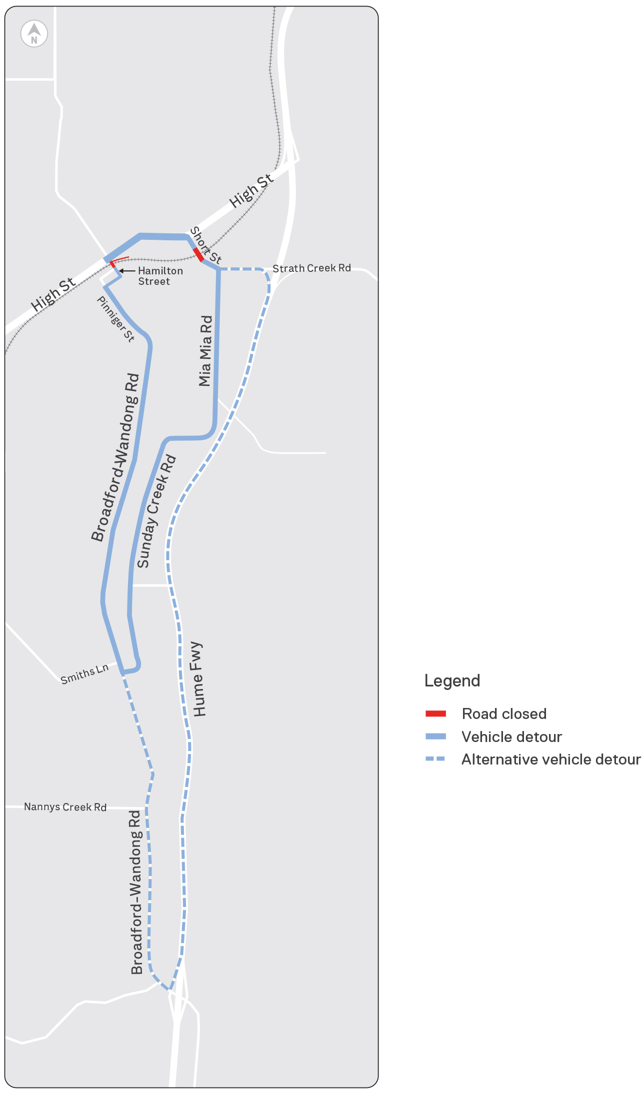 Broadford, Victoria Traffic Changes 2025 - Inland Rail